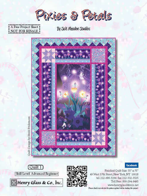 Pixies & Petals Glow In The Dark Quilt Kit