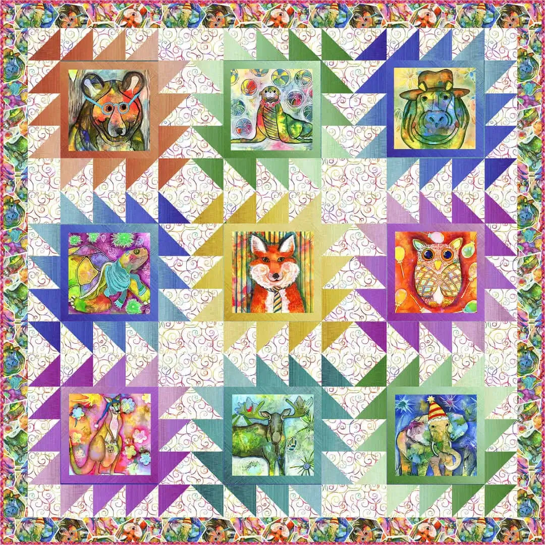 Party Animals Quilt Kit Advanced Beginner