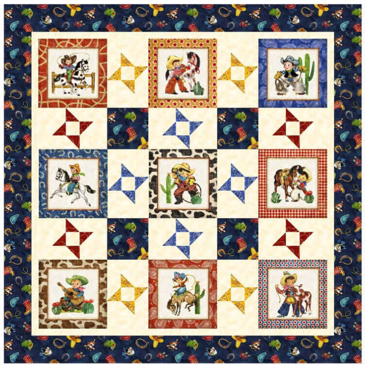 Kit Home on the Range Quilt Kit - Cowboy Up QT Fabric