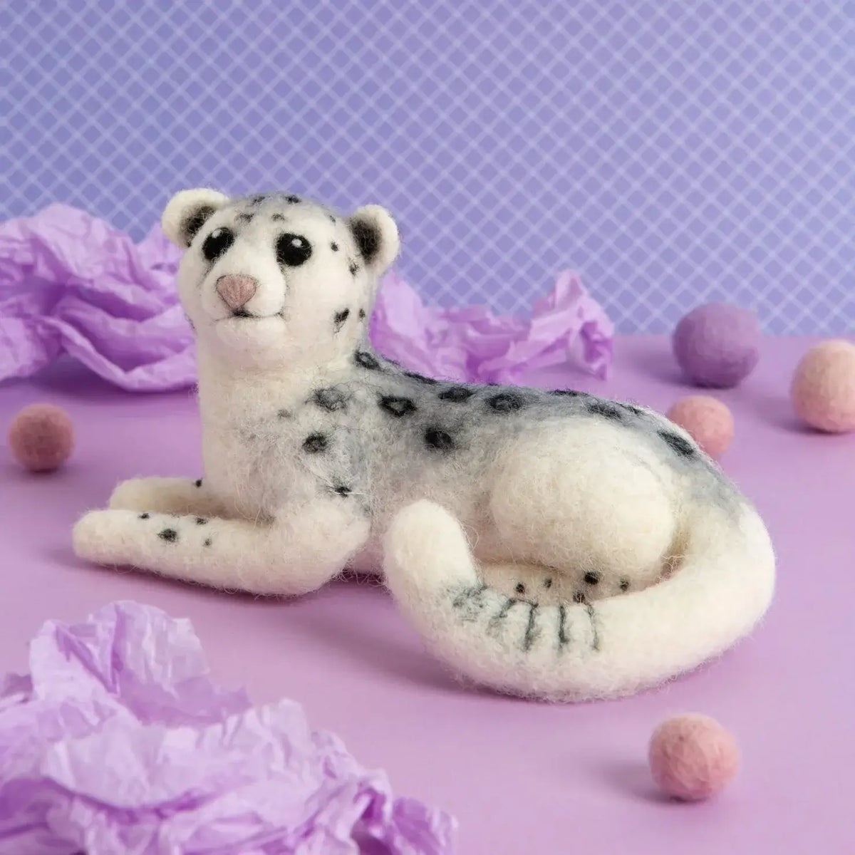 Snow Leopard Needle Felting Kit - DIY Craft
