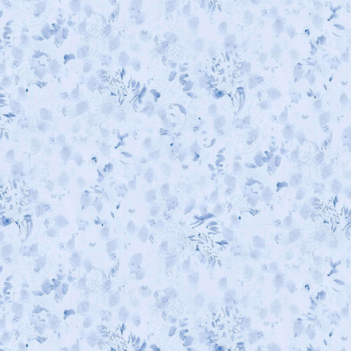 Among The Branches Blue Scattered Paint Strokes Cotton