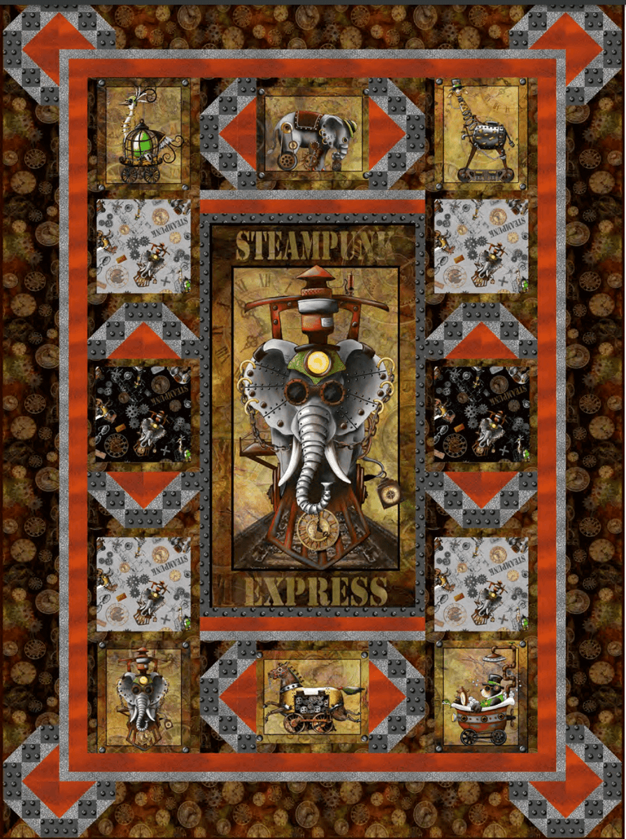 Steampunk Menagerie Featuring Express Quilt Kit