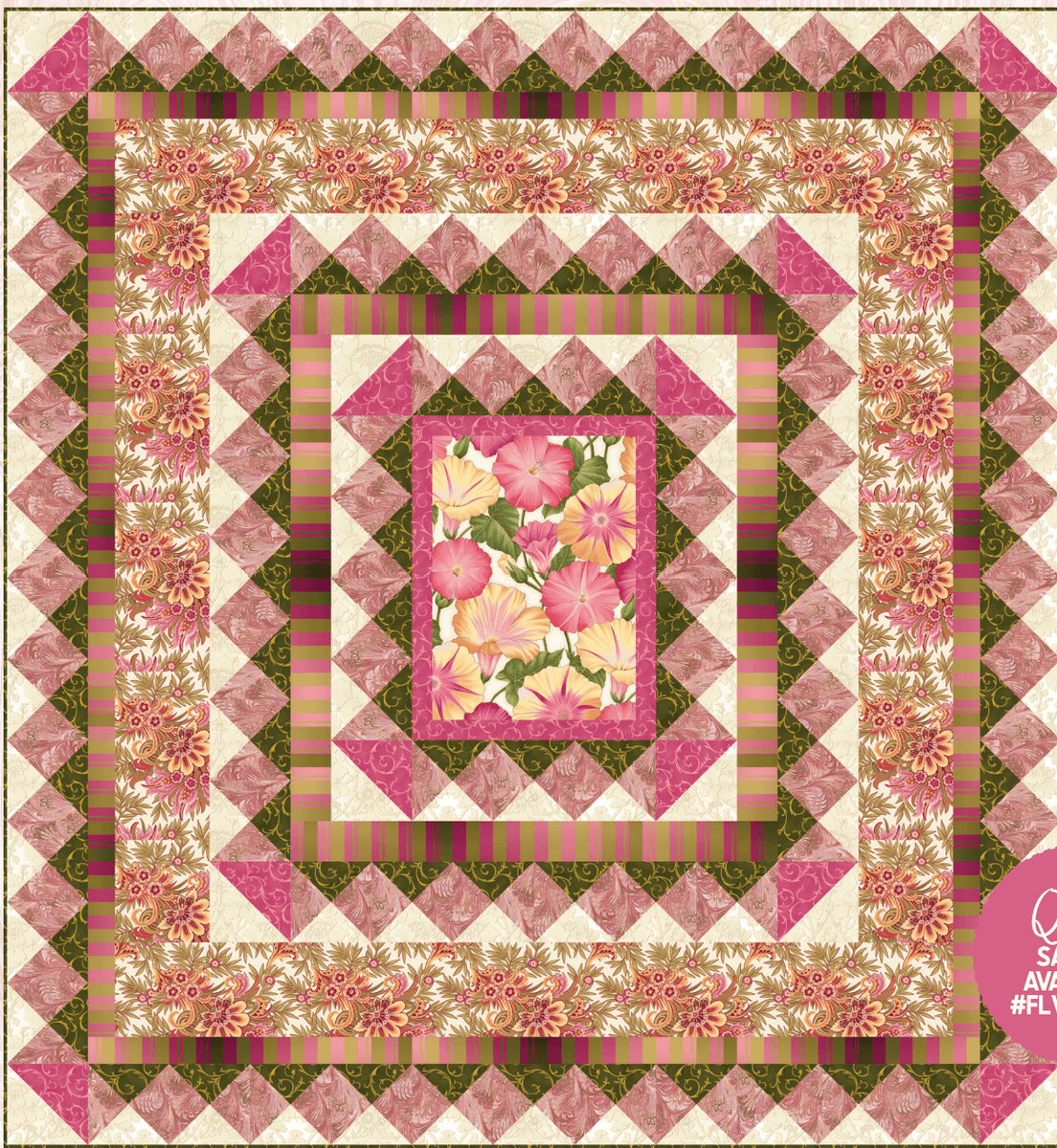 Flower Festival Pink Quilt Kit