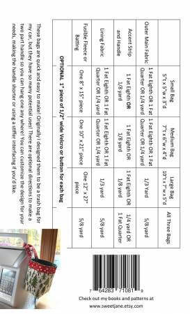 Catch All Hanging Bag pattern 3 sizes