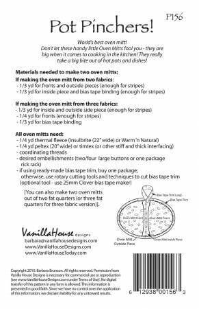 Pot Pinchers Oven Mitt pattern