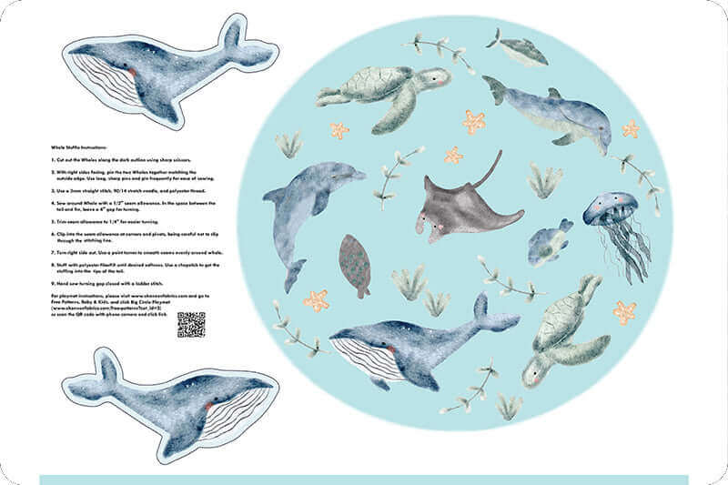 Sea Life Digital Cuddle Panel Multi